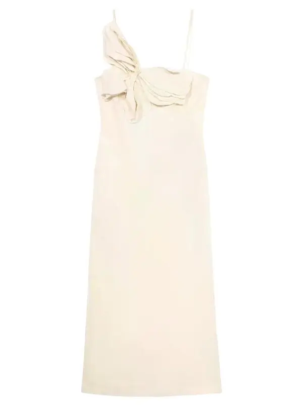 Blumarine Butterfly-detail Midi Dress - Neutrals