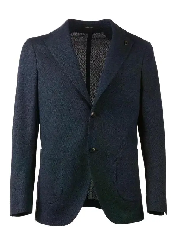 BRERA Single-breasted Cotton Jacket - Blue