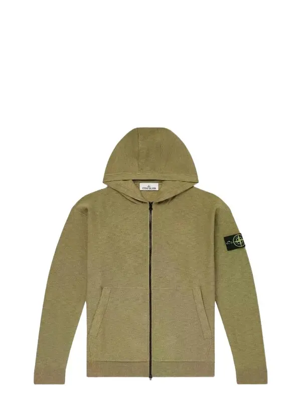Stone Island Zip-up Hoodie - Green