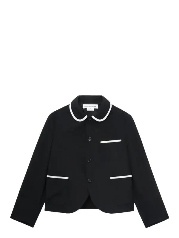 Comme Des Garçons Piped-collar Jacket - Black