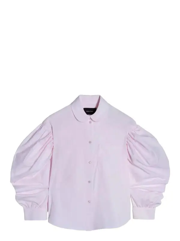 Simone Rocha Draped-sleeve Round-collar Shirt - Pink