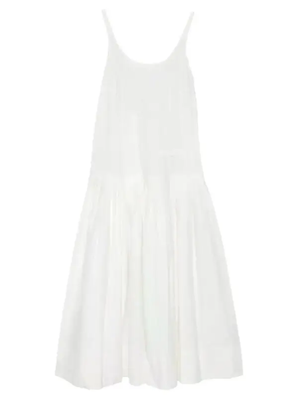 ST. AGNI Pleated Midi Dress - White