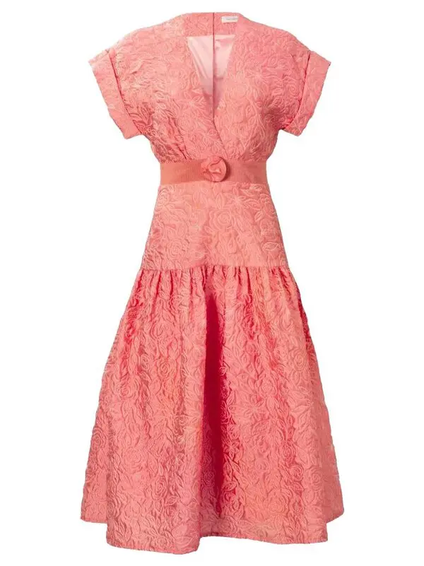 Silvia Tcherassi Metaponto V-neck Dress - Pink