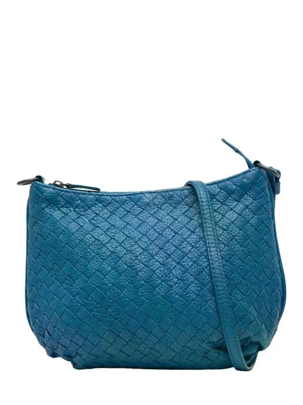 Bottega Veneta Nappa Intrecciato Crossbody Bag - Blue