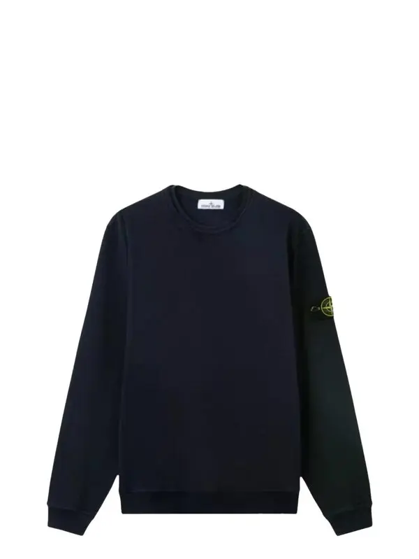 Stone Island Crewneck Logo Patch Sweatshirt - Black