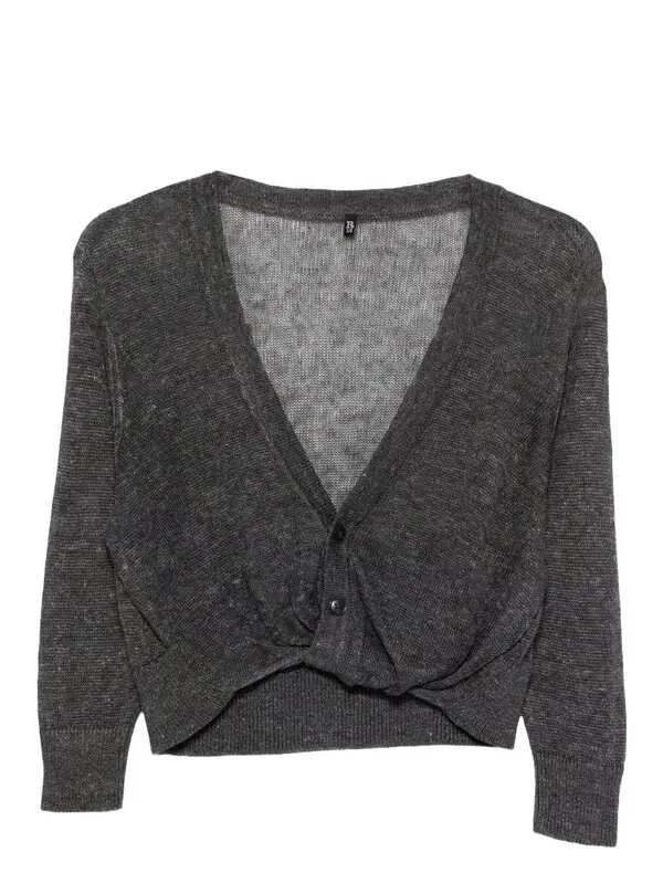 R13 Twisted-front Knit Cardigan - Grey