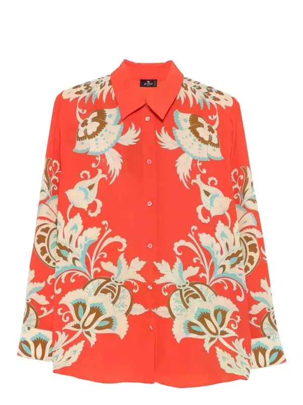 Etro Floral-print Shirt - Red