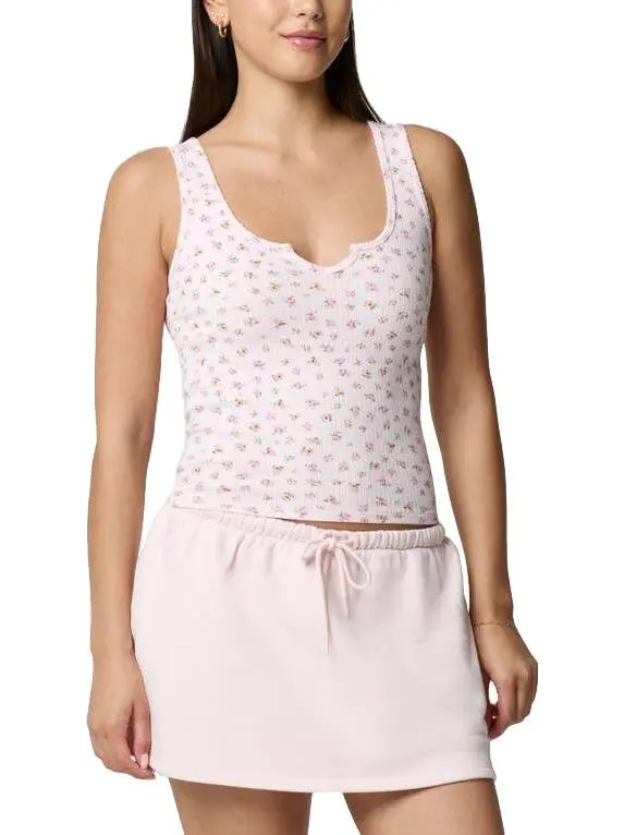 FLORENCE BY MILLS Ditsy Floral Scoop Neck Tank - Petit Jardin Pink/pink
