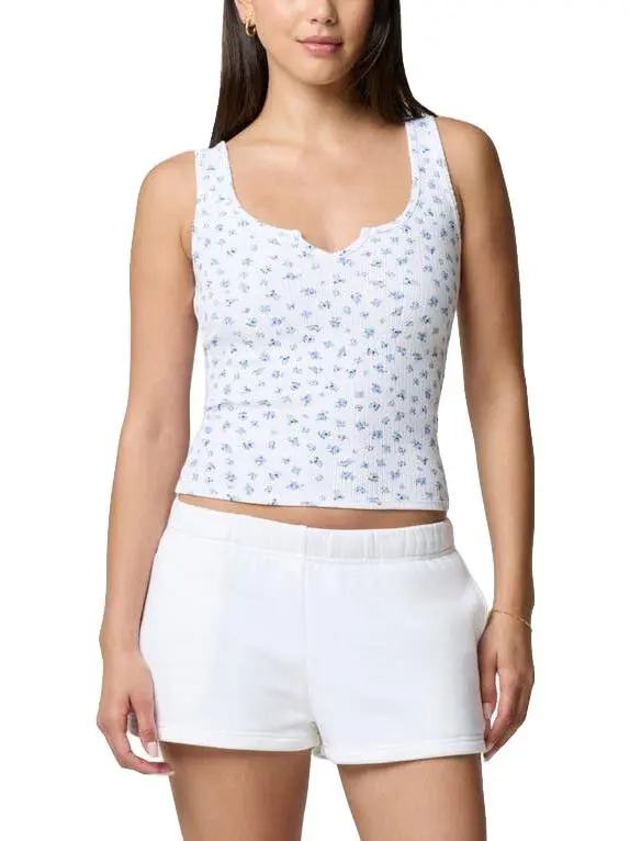 FLORENCE BY MILLS Ditsy Floral Scoop Neck Tank - Petit Jardin White/blue