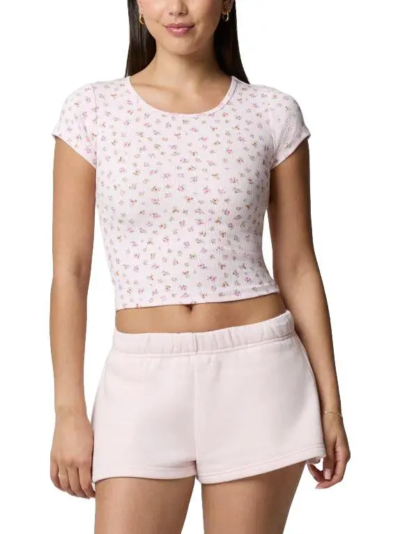 FLORENCE BY MILLS Ditsy Floral Crop Baby T-shirt - Petit Jardin Pink/pink