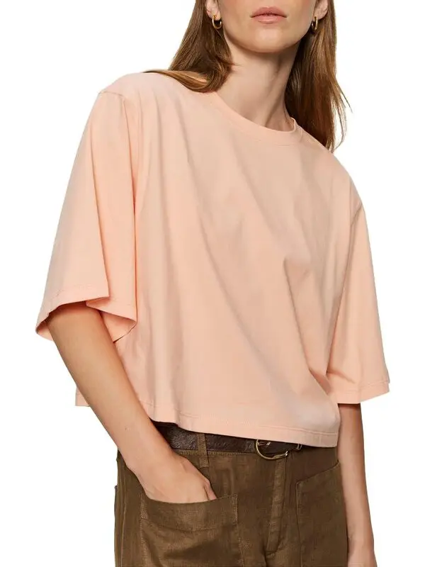 Sanctuary Belle Oversize Organic Cotton T-shirt - Washed Salmon Pink