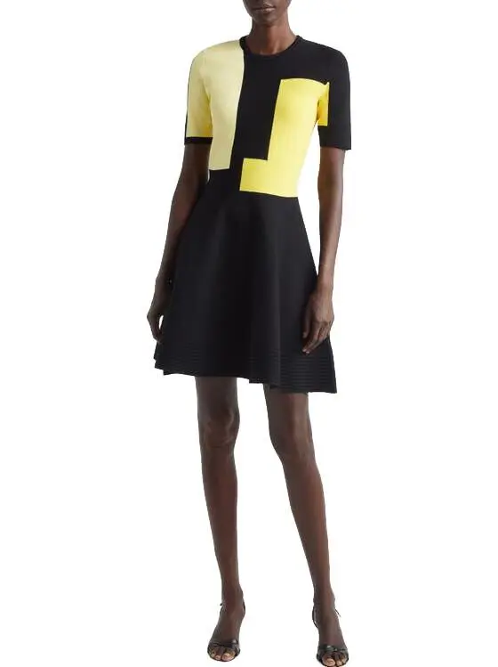 JASON WU Colorblock Jacquard Knit Minidress - Black
