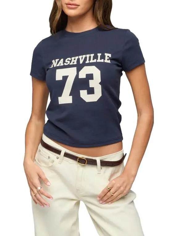 EDIKTED Nashville Graphic T-shirt - Navy