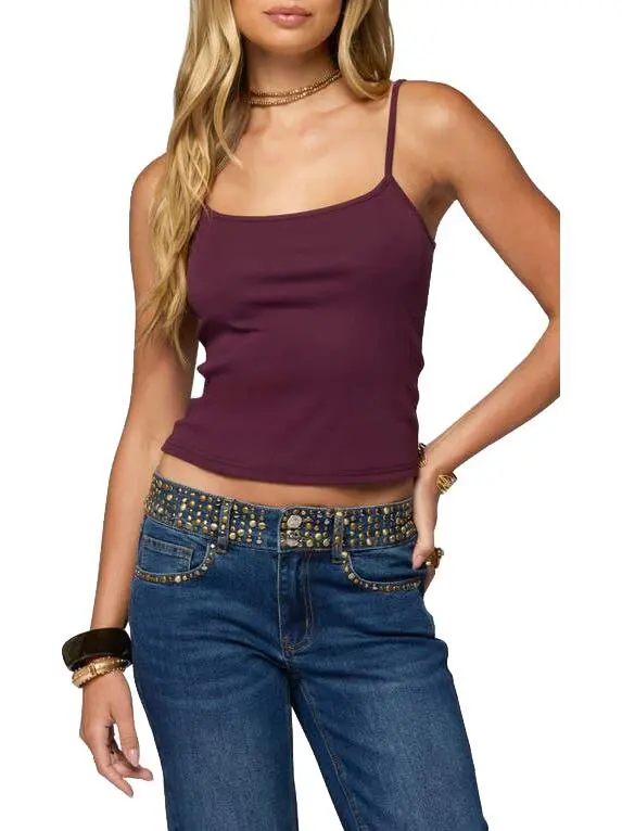 EDIKTED Stretch Cotton Tank - Purple