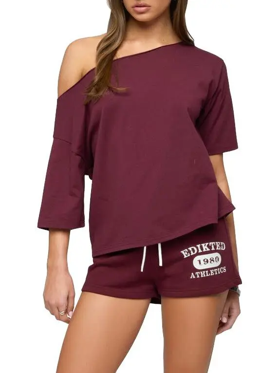 EDIKTED Off-the-shoulder Top - Wine