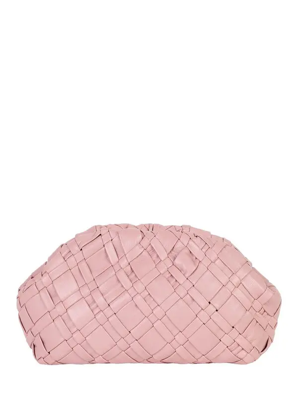 Rafe New York Aya Woven Leather Frame Clutch - Blush
