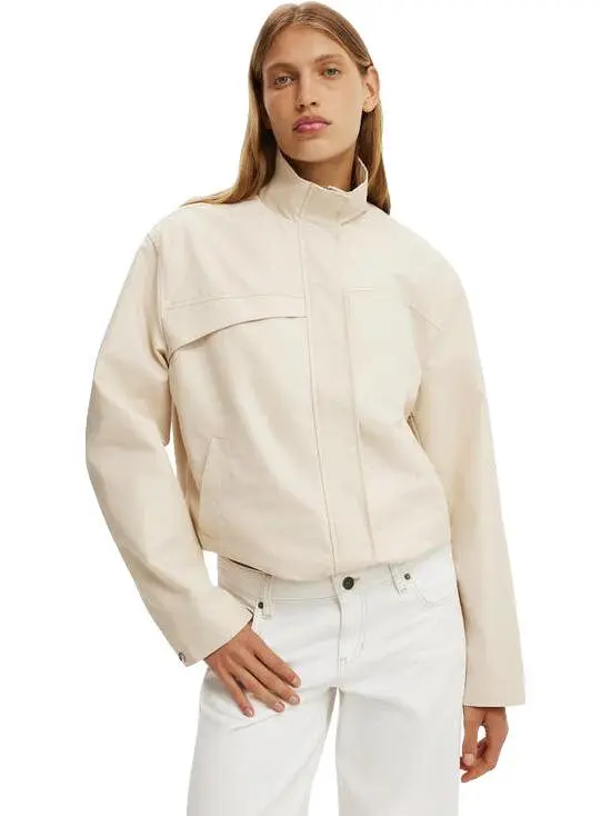 COTTON ON Arlo Funnel Neck Jacket - Sandstone