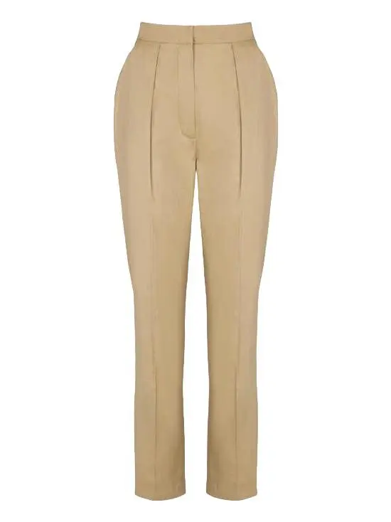 Balmain Dared 7/8 Trousers In Cotton Gabardine - Beige