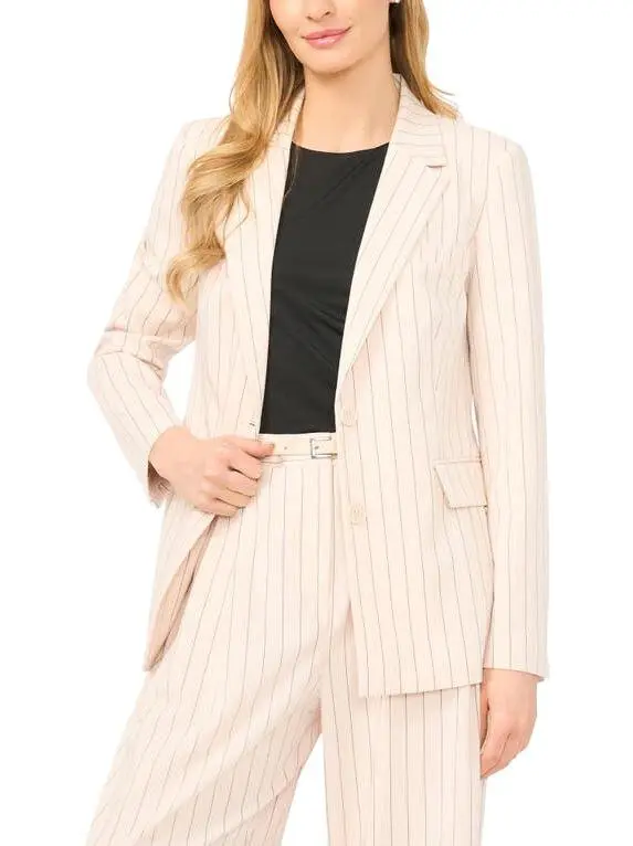 Halogen Pinstripe Single-breasted Blazer - Birch