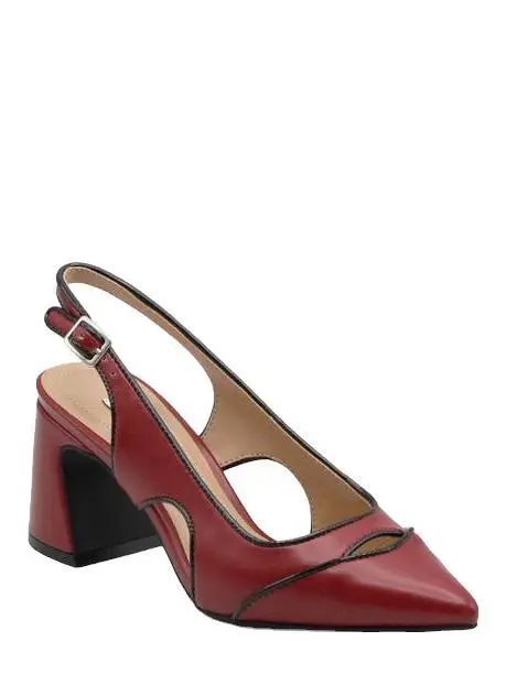 CHARLES DAVID Anstead Slingback Pointed Toe Pump - Red/black