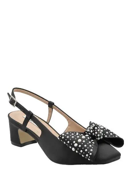 CHARLES DAVID Jackie Slingback Pump - Black Satin