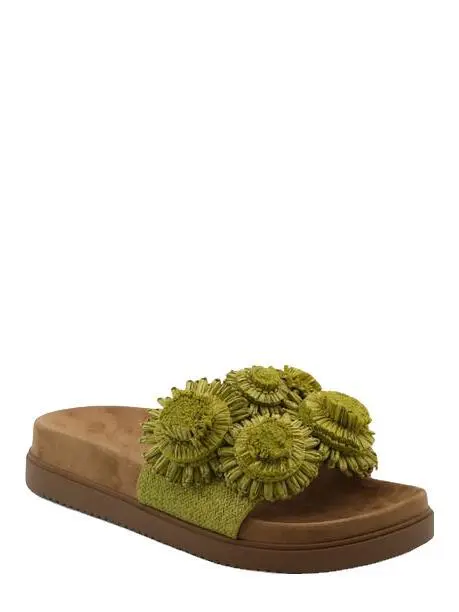 CHARLES DAVID Palms Platform Slide Sandal - Green