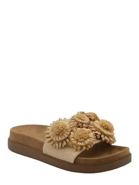 CHARLES DAVID Palms Platform Slide Sandal - Natural