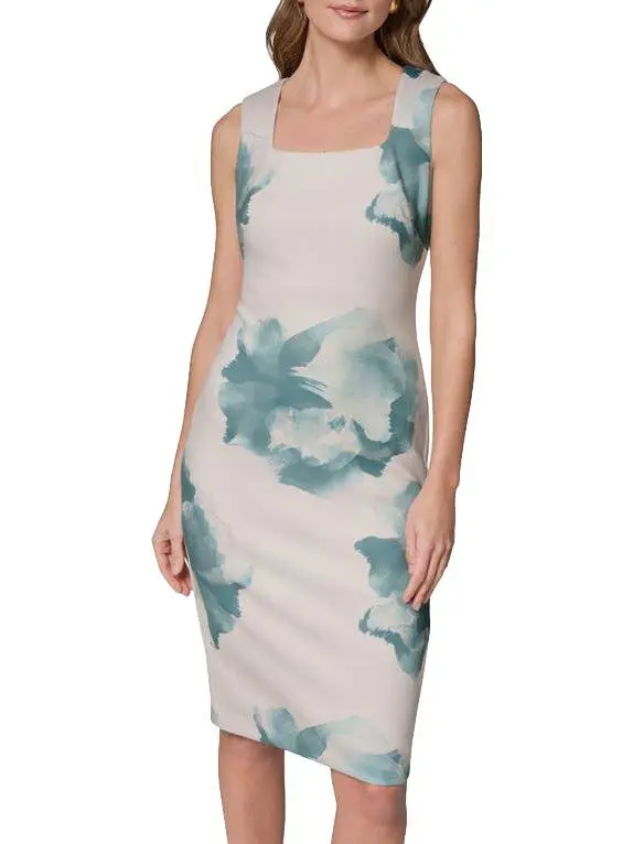 Donna Karan New York Sleeveless Floral Print Sheath Dress - Watrlily Multi