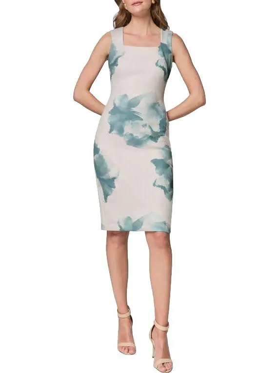 Donna Karan New York Sleeveless Floral Print Sheath Dress - Watrlily Multi