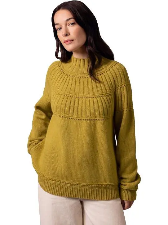 CELTIC & CO. Textured Yoke Sweater - Ochre
