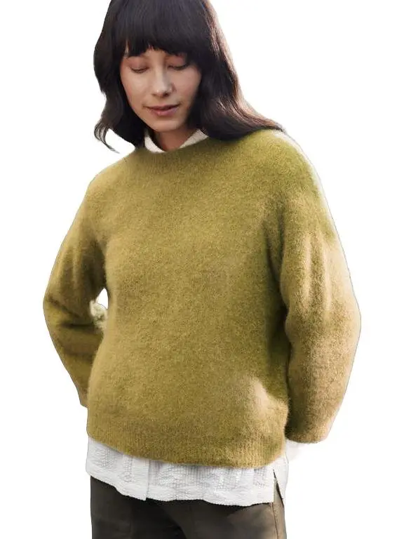 CELTIC & CO. Crew Neck Alpaca Blend Sweater - Pistachio