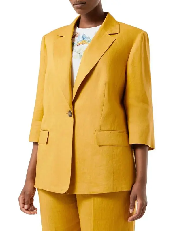 Marina Rinaldi Abadel Linen Blazer - Honey