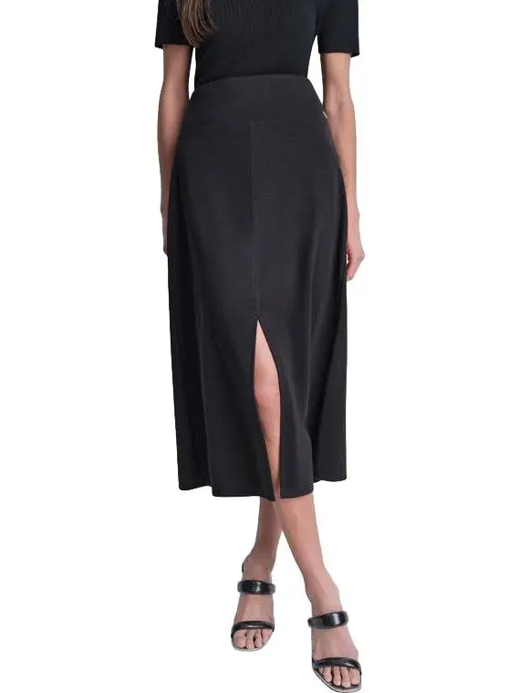Dkny A-line Knit Midi Skirt - Black