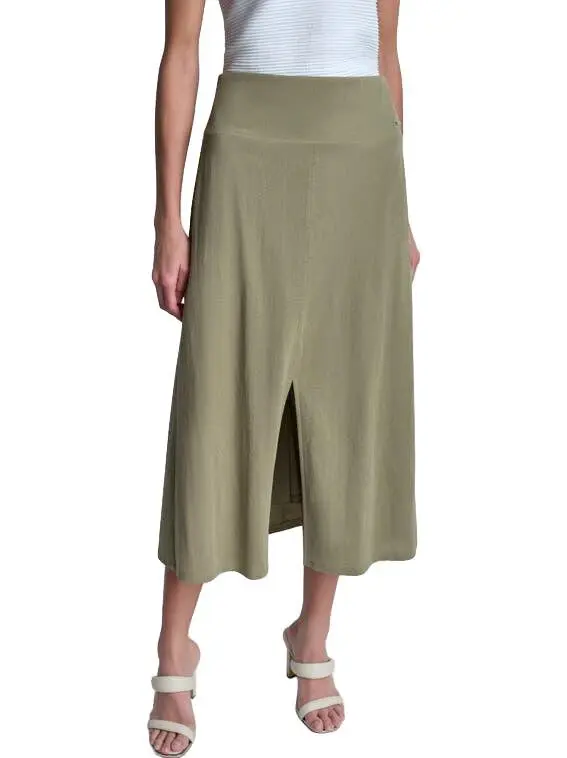 Dkny A-line Knit Midi Skirt - Fatigue
