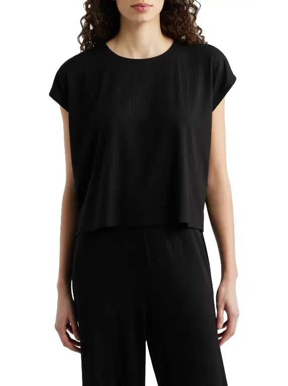 Eileen Fisher Crewneck Rib Top - Black