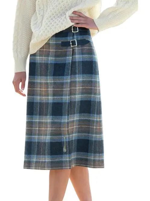 CELTIC & CO. Midi Kilt - Blue Ink Tartan