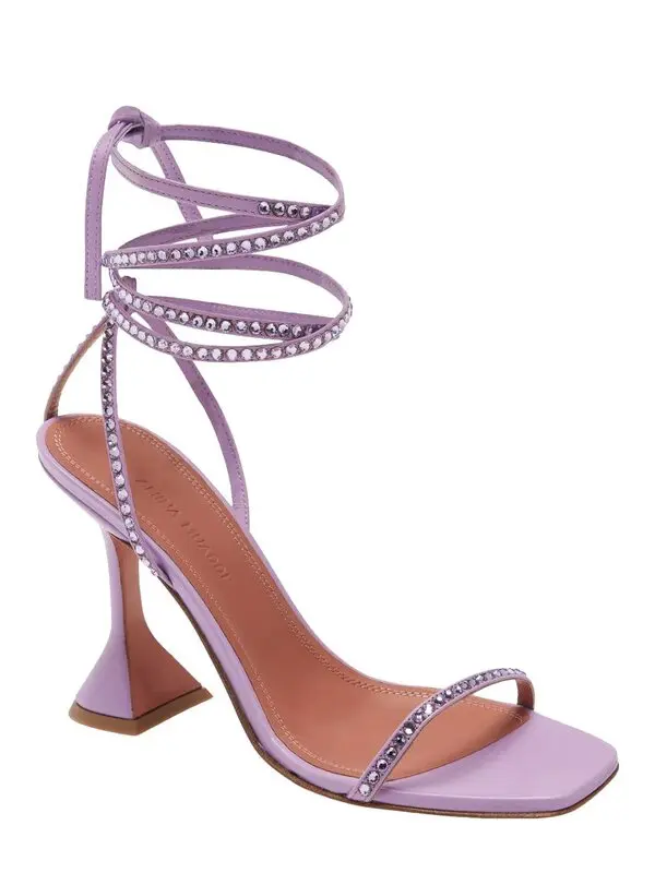 Amina Muaddi Vita Ankle Wrap Sandal - Unicorn
