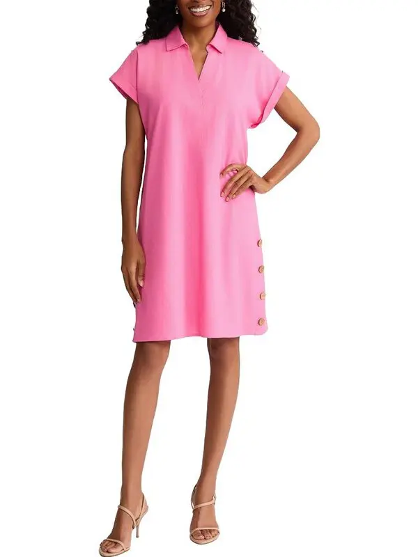 Jones New York Linen Blend Shift Dress - Dutch Pink