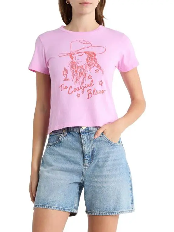 Junk Food The Cowgirl Blues T-shirt - Prism Pink
