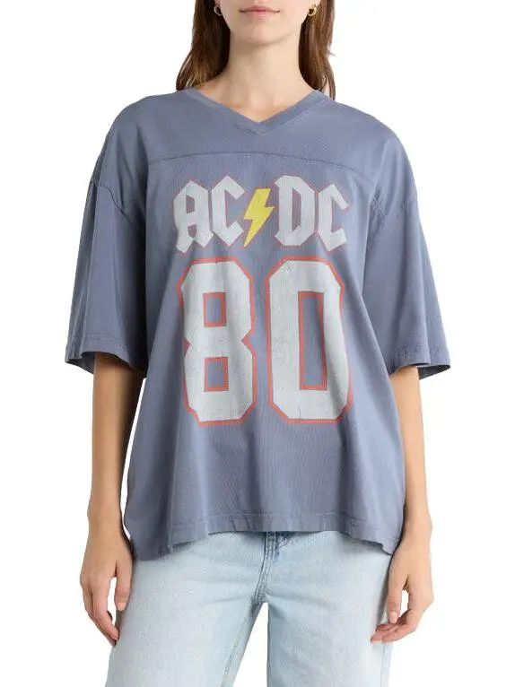 Junk Food Ac/dc Back In Black '80 Tour Graphic T-shirt - Deep Indigo