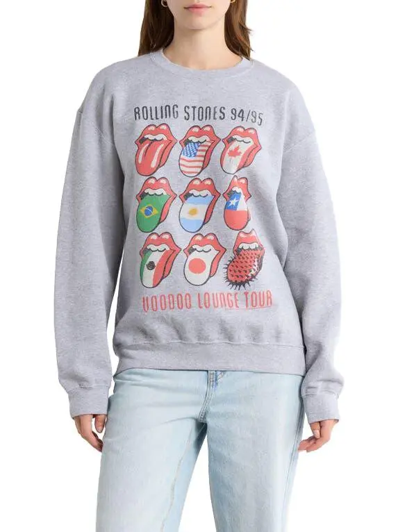 Junk Food Voodoo Lounge Tour Graphic Sweatshirt - Sport Grey