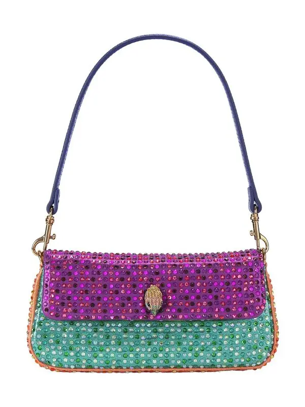 Kurt Geiger Quilted Leather Shoulder Bag - Purple Multi/other