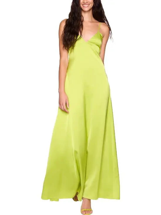 Susana Monaco Satin Slipdress - Chartreuse