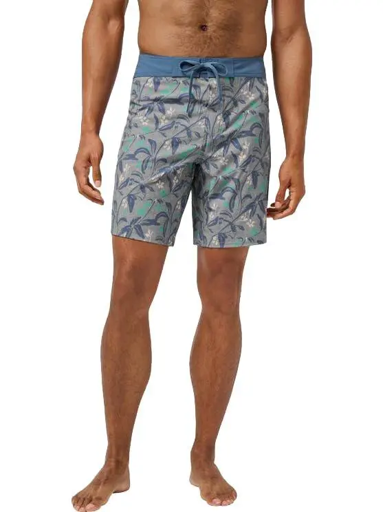 Travis Mathew Relationship Status Floral Board Shorts - Heather Grey