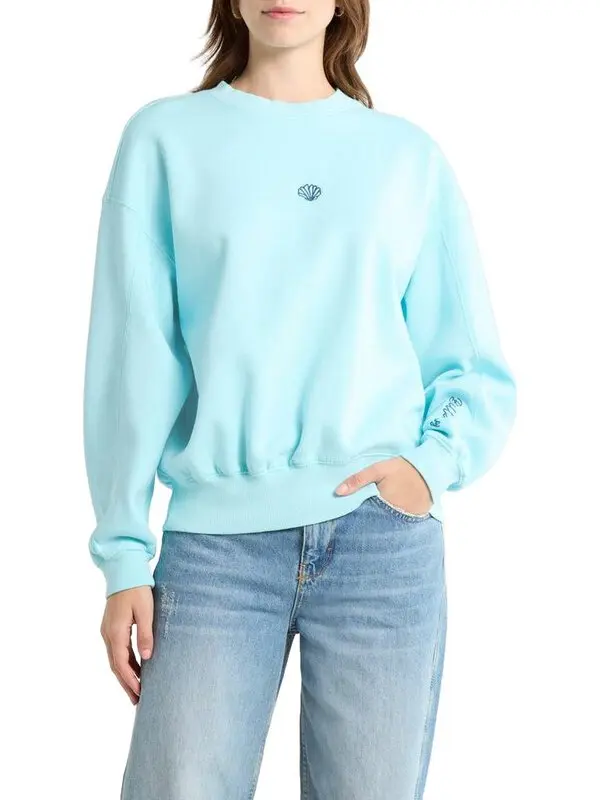 BILLABONG Sanibel Kendal Fleece Crewneck Sweatshirt - Pool Blue