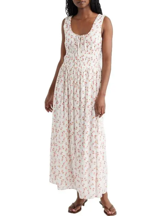 Rails Jordie Floral Cotton Maxi Sundress - Rouge Romantic