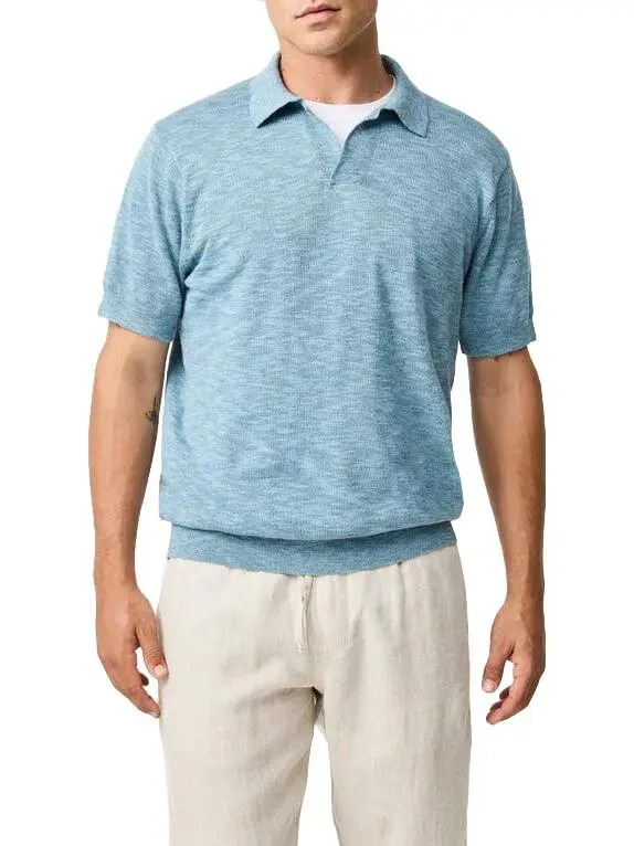 Rodd & Gunn Poison Bay Linen & Cotton Slub Polo - Aegean