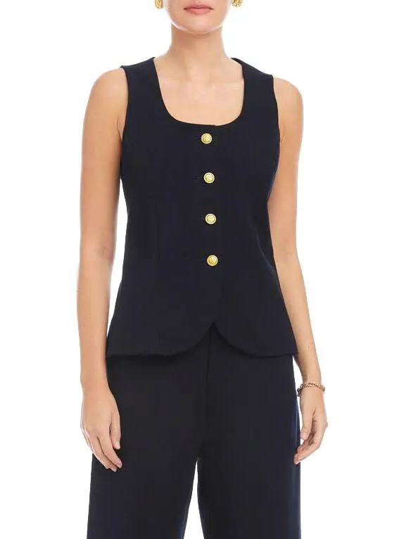 Fifteen Twenty June Button-up Vest - Midnight Blue