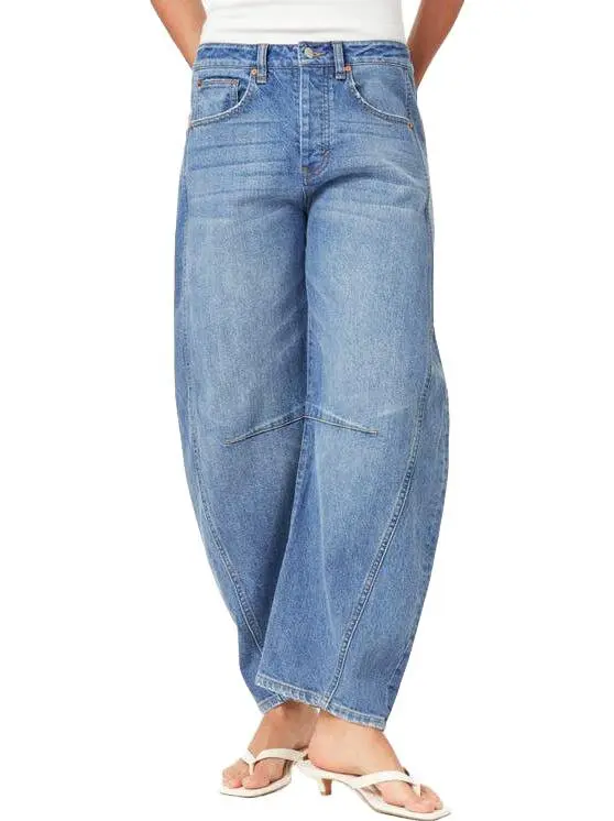 Habitual Harper High-waist Crop Barrel Leg Jeans - Cove