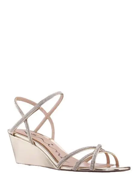 Nina Brynda Slingback Wedge Sandal - Platino Metaliic